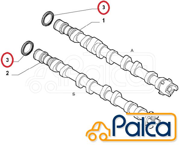 フィアット/アバルト カムシャフトシール ブラビッシモ パンダ/169 プント/176,188 グランデプント プントエヴォ 500/3121 ...